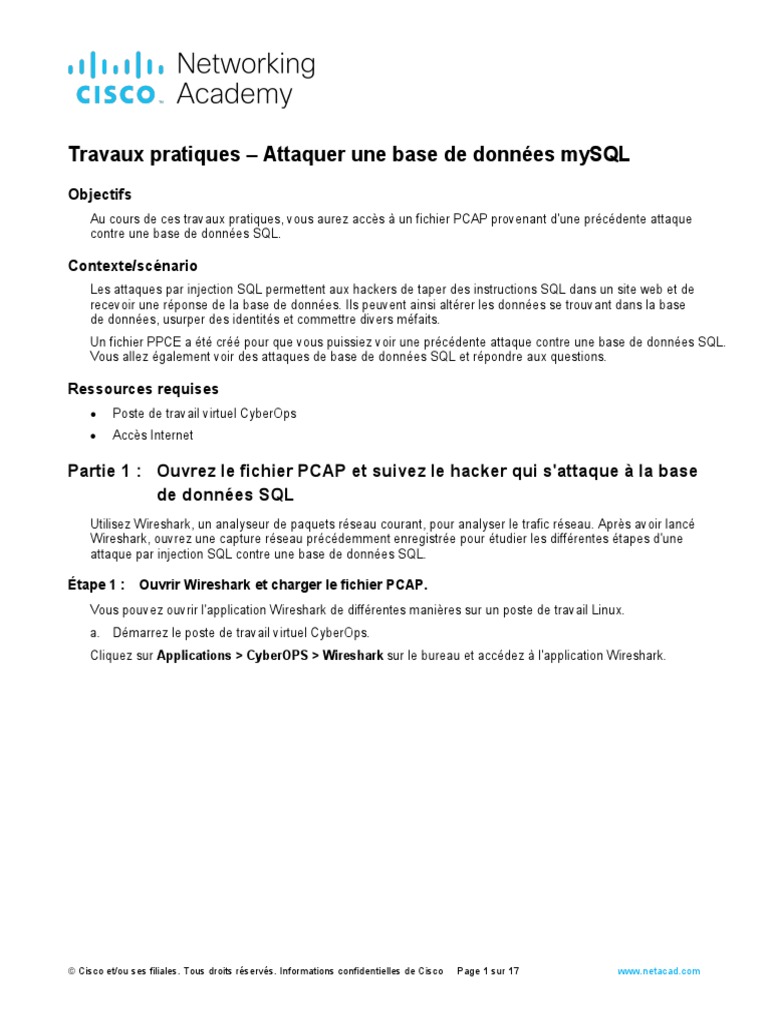 7.3.2.4 Lab - Attacking A mySQL Database | PDF | Bases de données | Génie logiciel