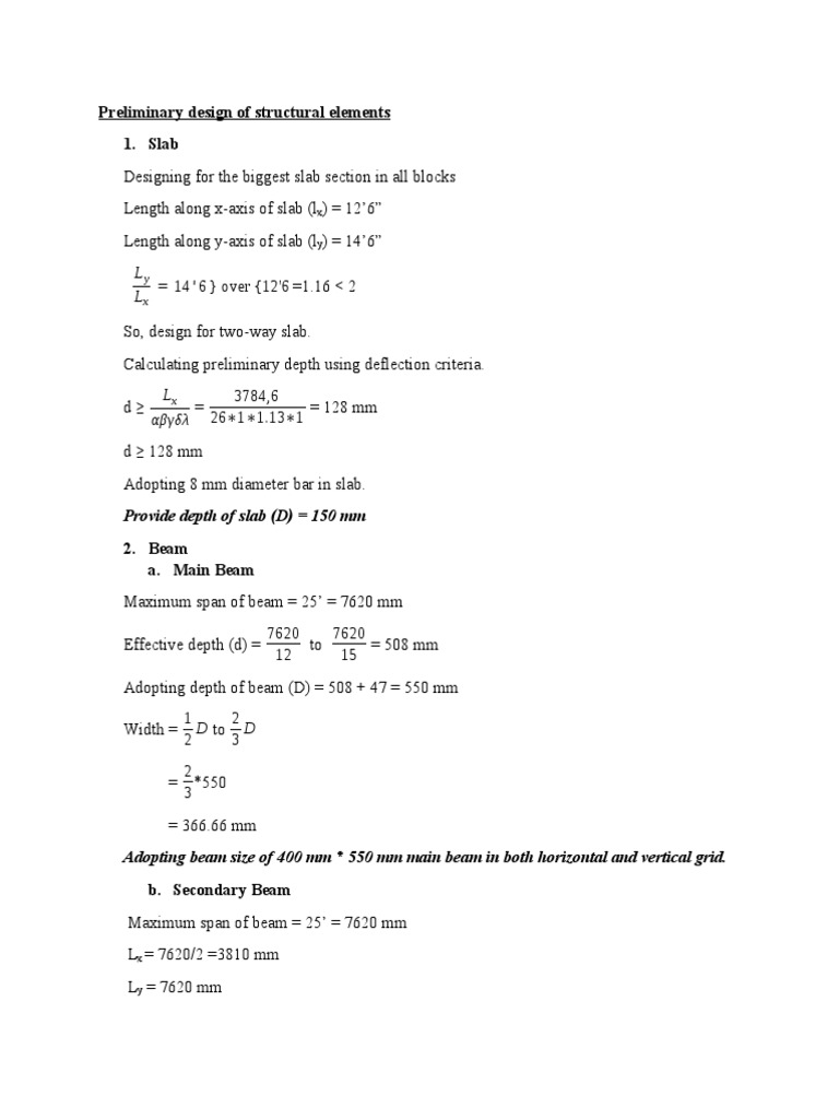 Preliminary Design of Structural Elements | PDF | Beam (Structure) | Stairs