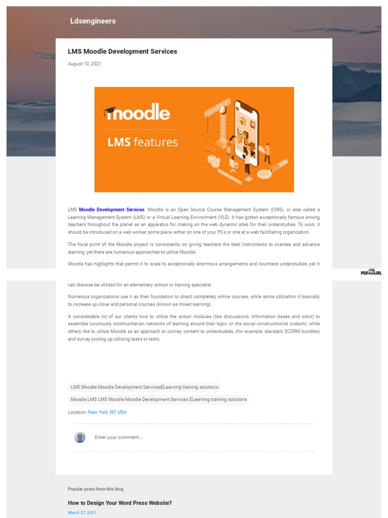 Moodle Development Services in New York | PDF | Moodle | Educational ...