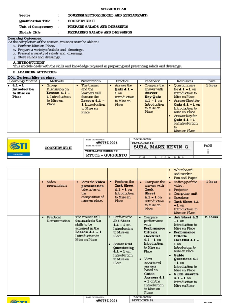 Sample Cookery | PDF | Test (Assessment) | Learning
