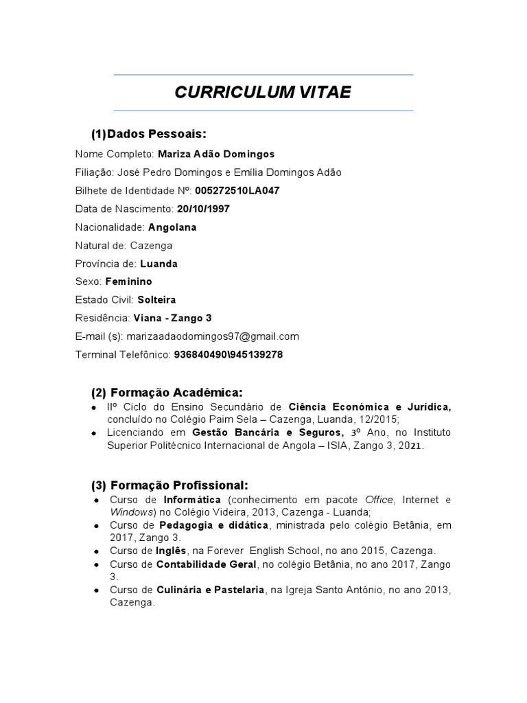 Curriculum Vitae Marisa 1 | PDF