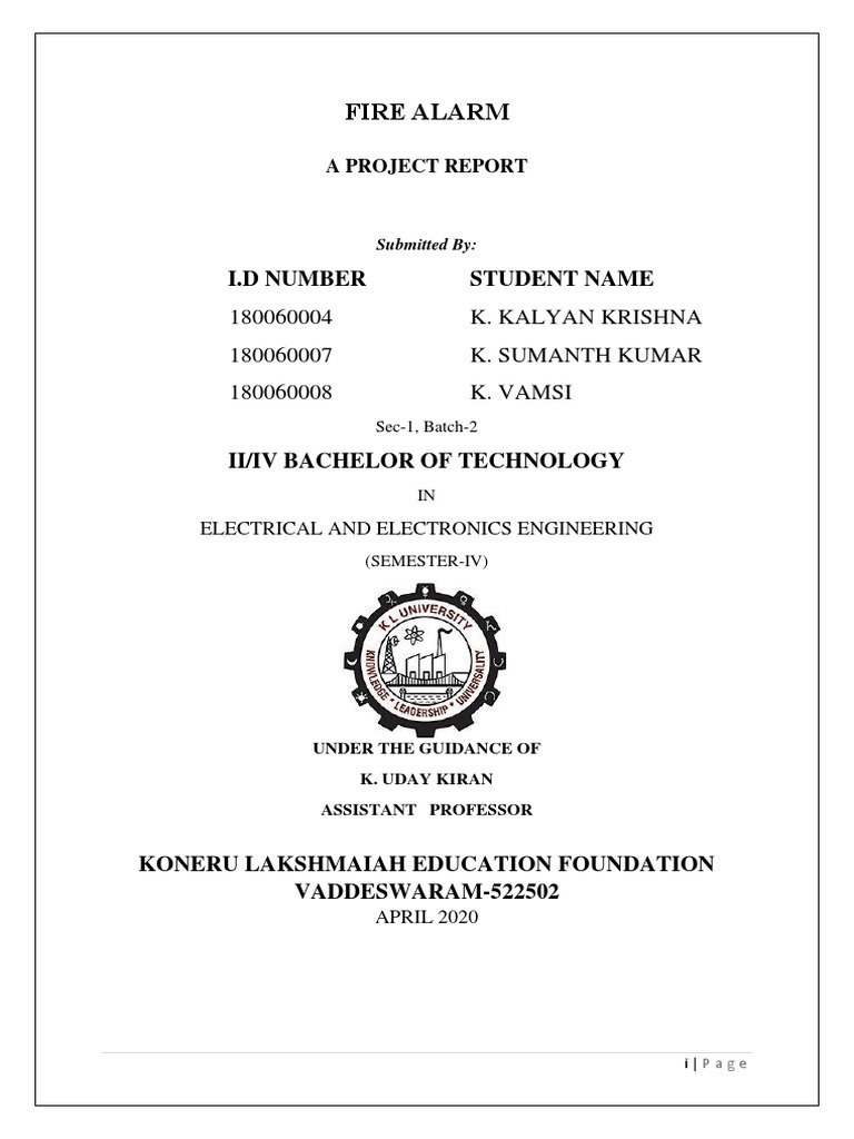 Fire Alarm System Project Report | PDF | Operational Amplifier | Amplifier