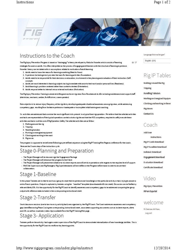 Instructions To The Coach: Rig IP Tables | PDF | Adult Education ...