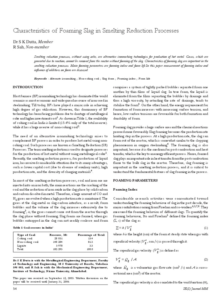 Foaming Index | PDF | Foam | Smelting