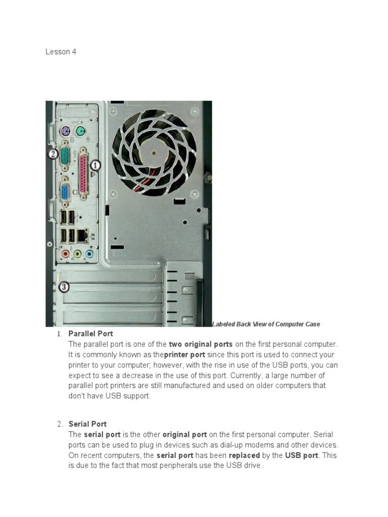 Parallel Port: Labeled Back View of Computer Case | Download Free PDF ...