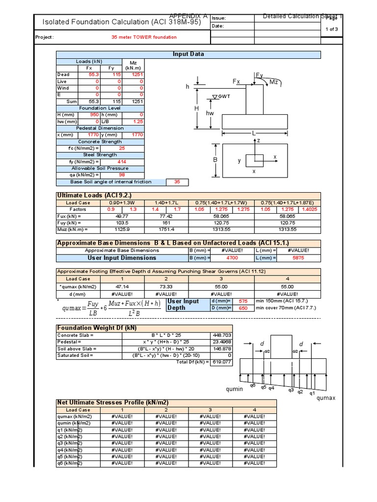 ACI 318M Isolated Foundation Analysis | PDF | Mechanical Engineering ...