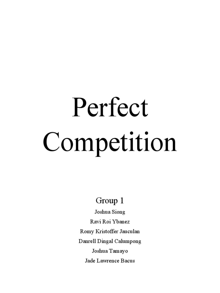 Perfect Competition | PDF | Perfect Competition | Marginal Cost