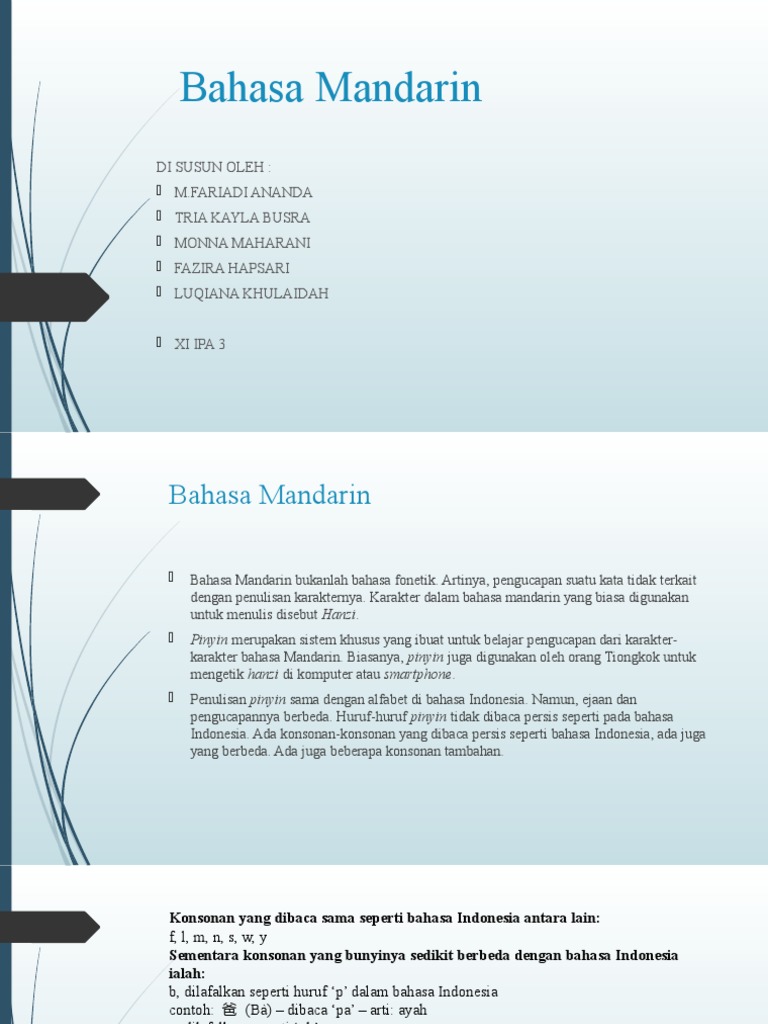 Panduan Pinyin dan Nada Mandarin | PDF | Seni & Disiplin Bahasa ...