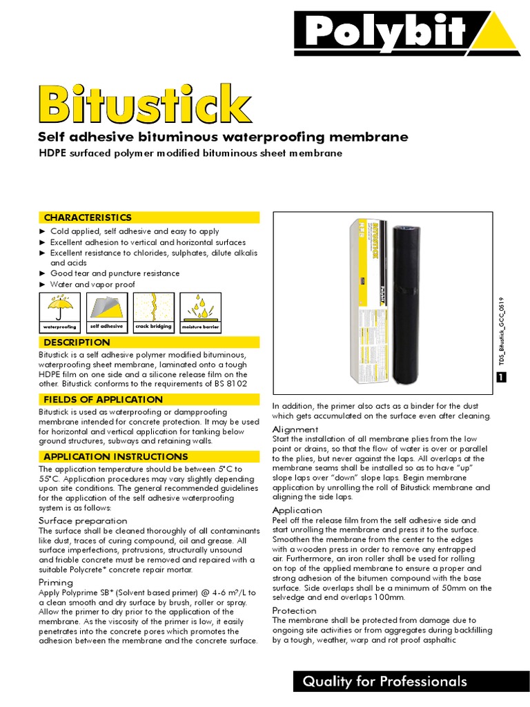 Mea Polybit Tds Polybit Bitustick en Mea | PDF | Concrete | Asphalt