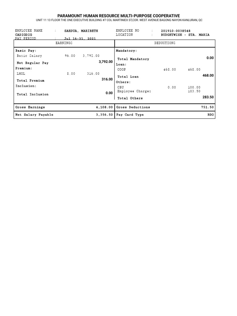 Paramount Human Resource Multi-Purpose Cooperative | PDF