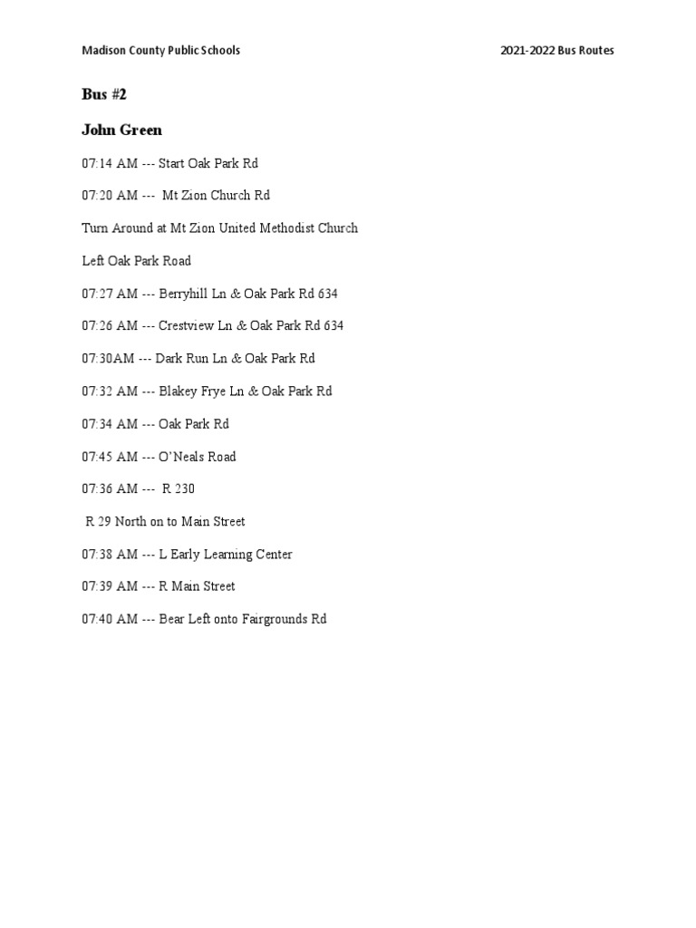 2021-2022 MCPS Bus Routes | PDF | Land Transport | Transport