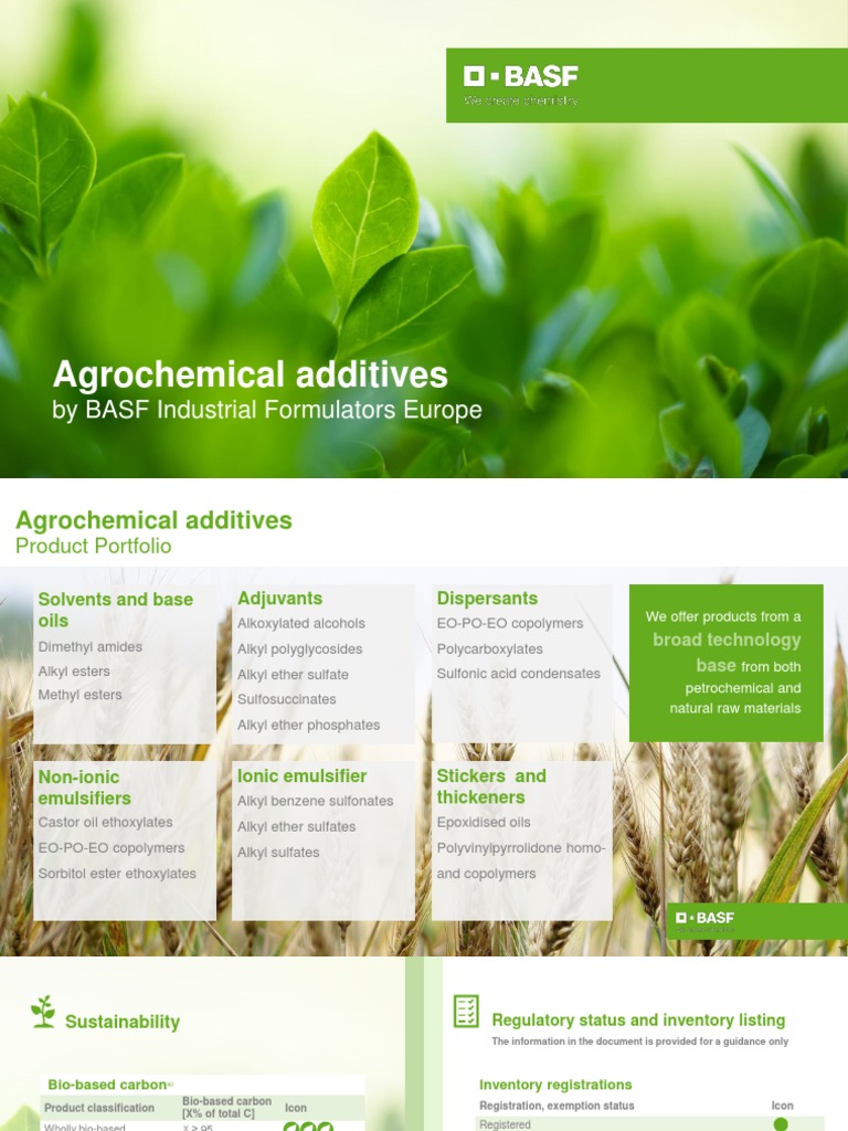 BASF Agrochemical Additives | PDF | Liquids | Solubility