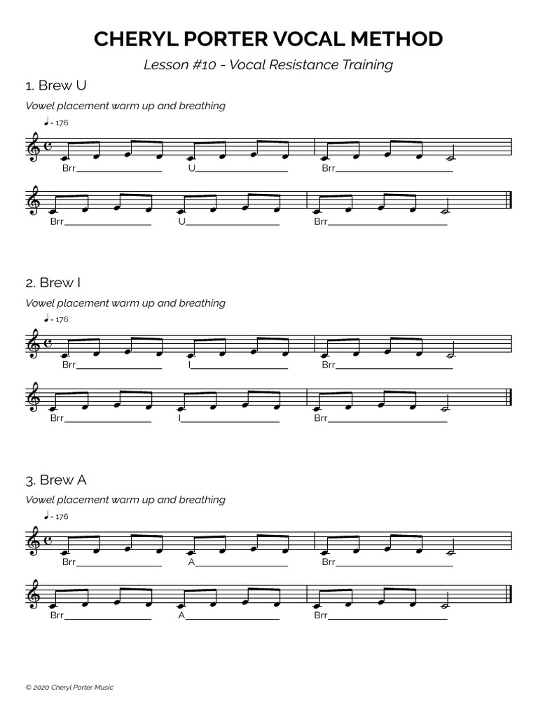L10 Vocal Resistance Training - Cheryl Porter Vocal Method | PDF