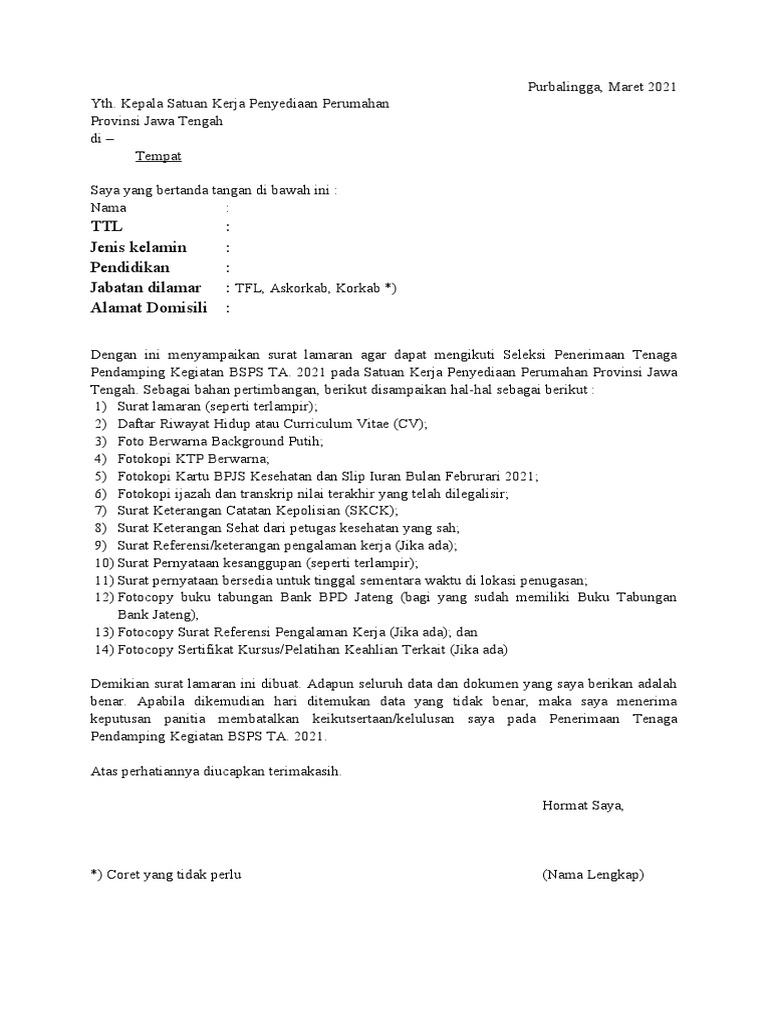 Form Rekrutmen TFL | PDF