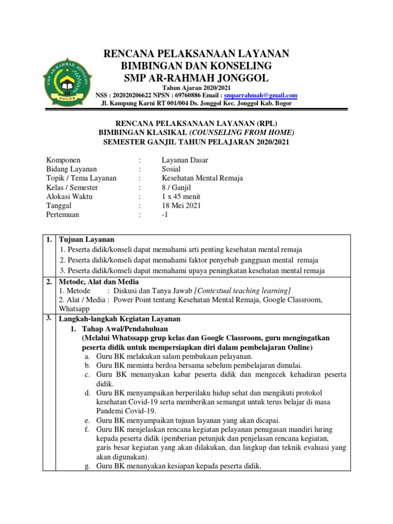 RPL Manajemen BK | PDF | Karier & Perkembangan | Pengembangan Diri