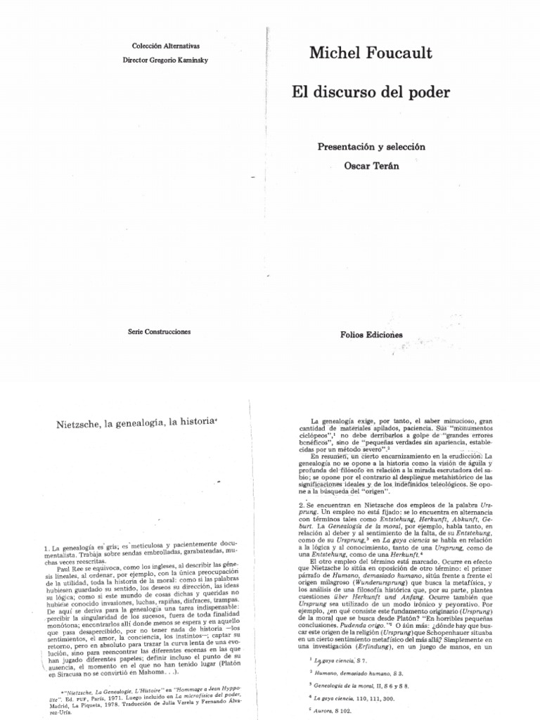 El Discurso del Poder en Foucault | PDF | Clásicos | Ficción general