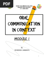 Oral Communication Grade 11 Lesson 2 | PDF | Communication | Human ...
