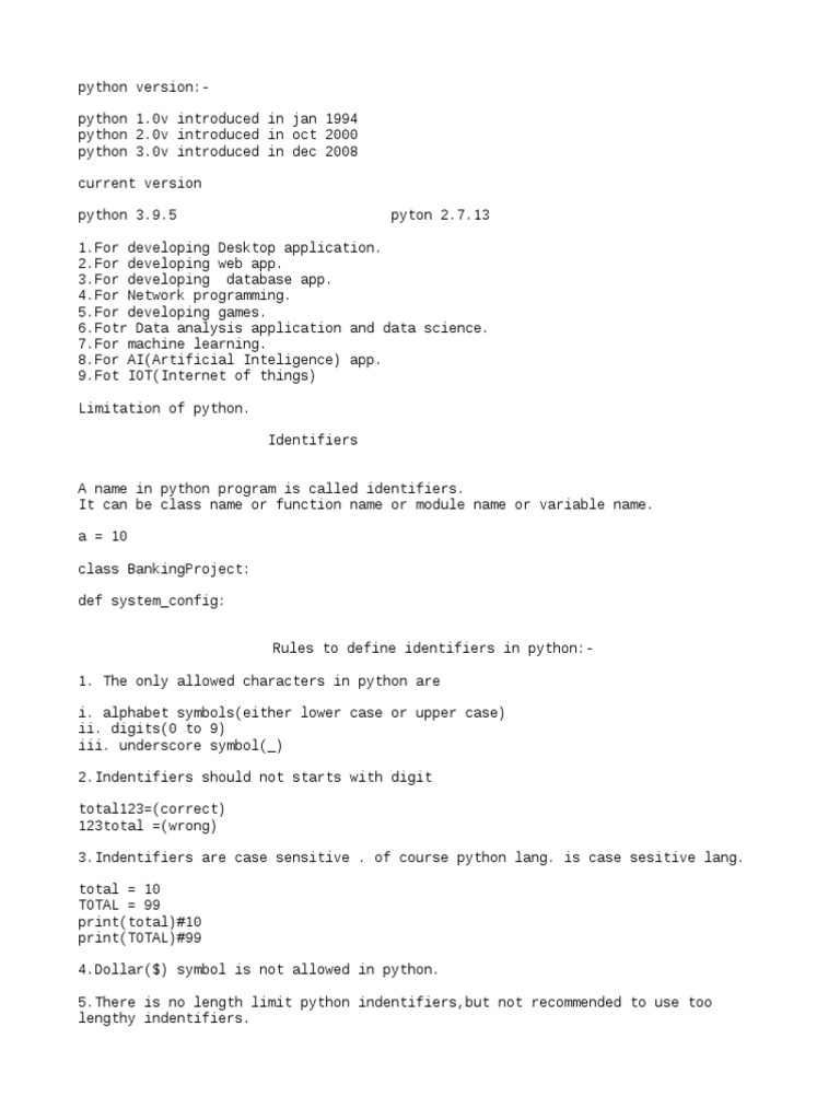 Class 4 Indetifiers and Reserved Words | PDF | Reserved Word | Python ...