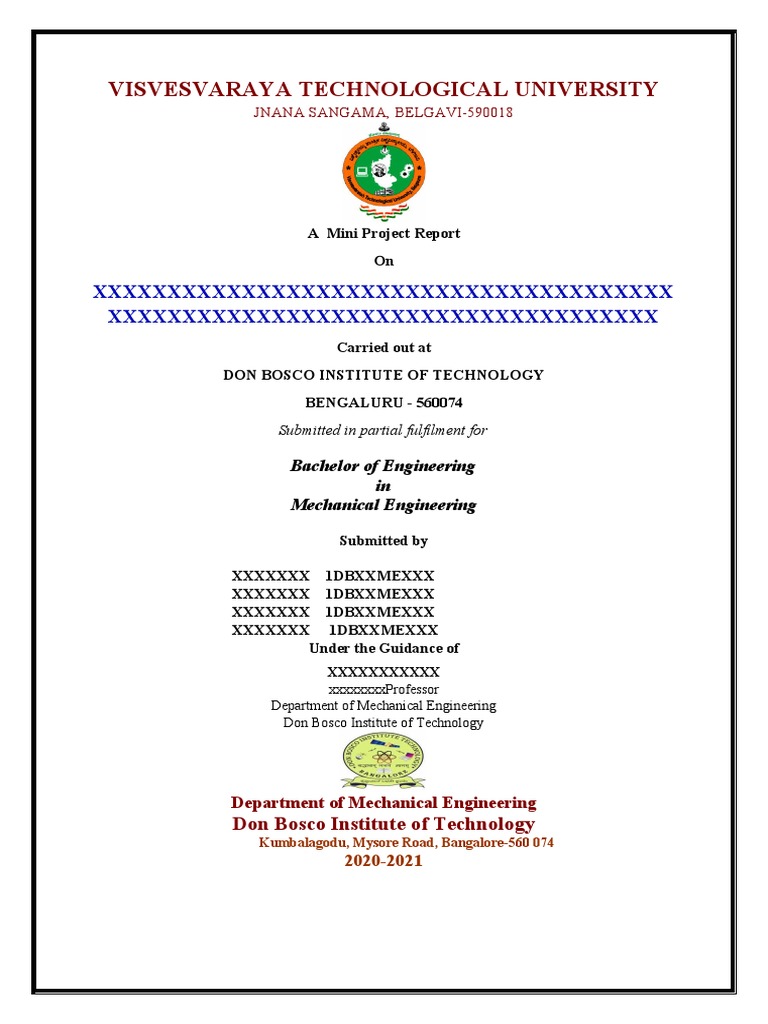 Mini Project Report Format | PDF | Mechanical Engineering | Machines
