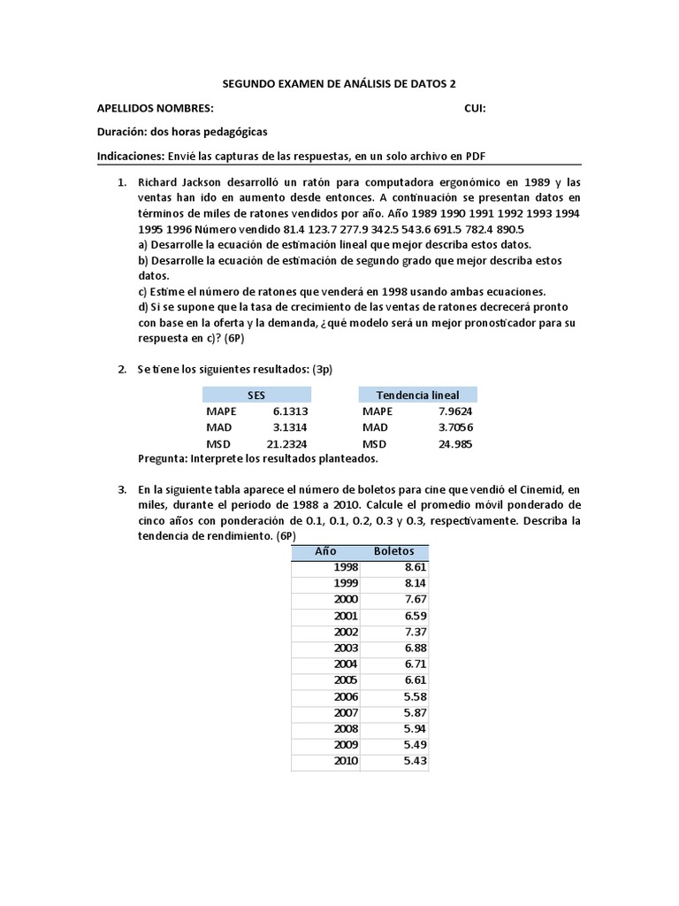2 Examen Análisis Datos 2 2021 | PDF