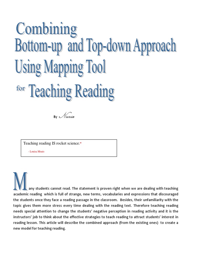 Reading Topdown Bottomup Mapping | PDF | Reading Comprehension | Schema ...