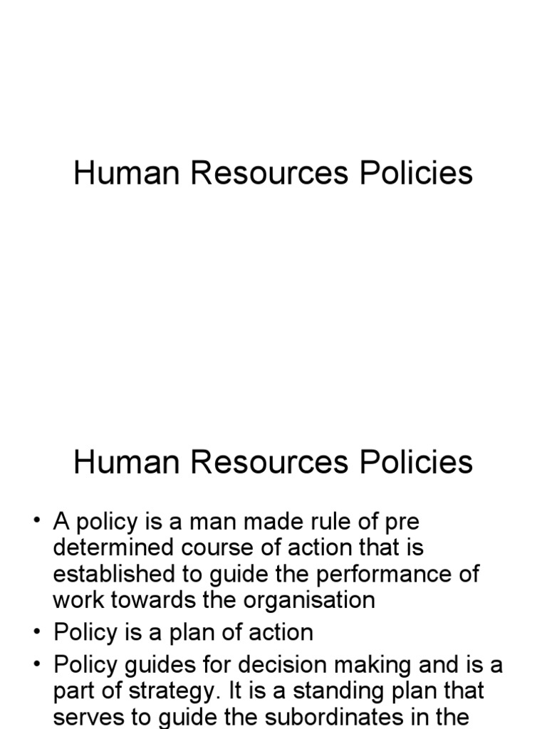 Human Resources Policies | PDF | Human Resources | Employment
