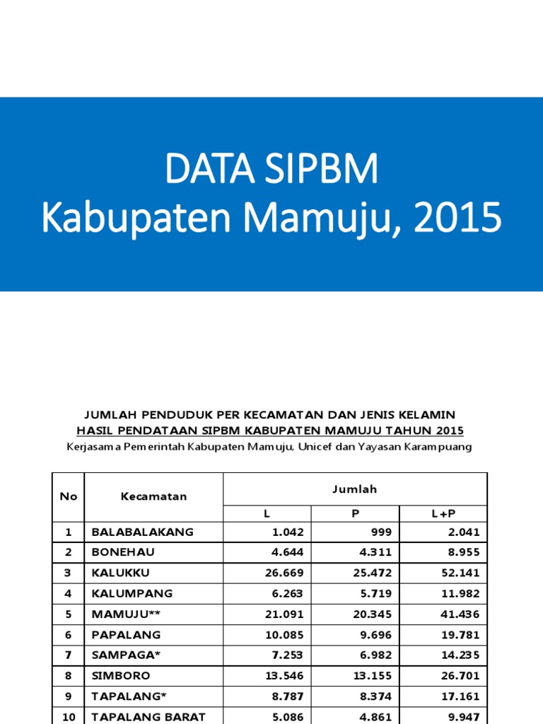 Contoh Data SIPBM Kabupaten Mamuju-1 | PDF