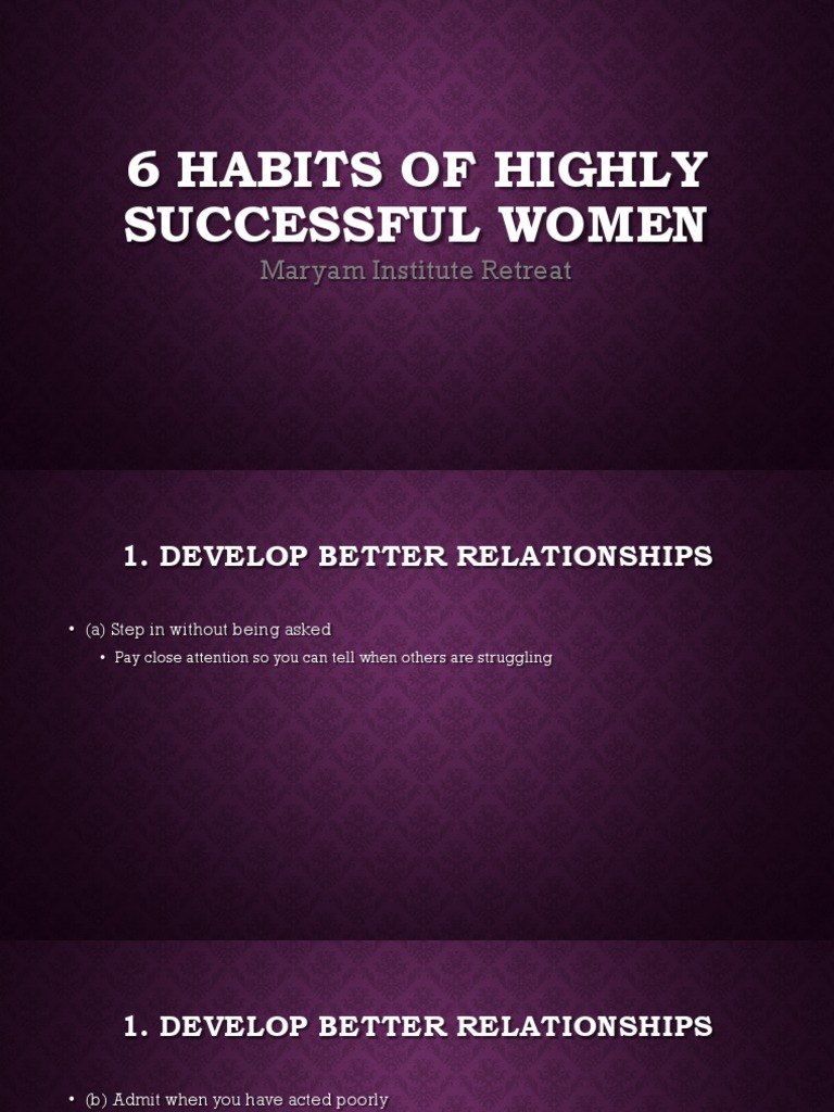 6 Habits of Highly Successful Women | PDF | Brain | Fat