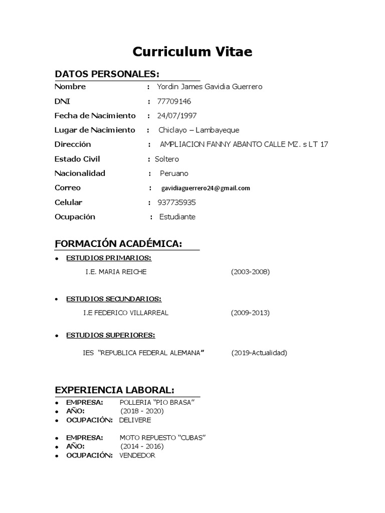 Curriculum Jairo | PDF