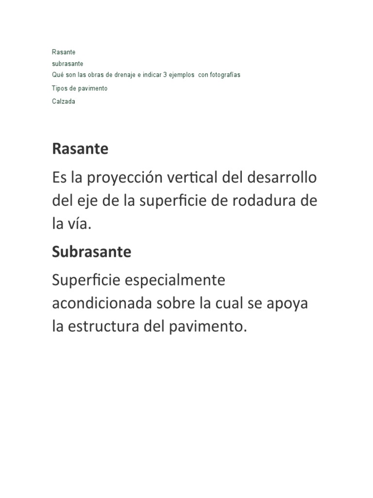 Rasante | PDF | La carretera | Hormigón