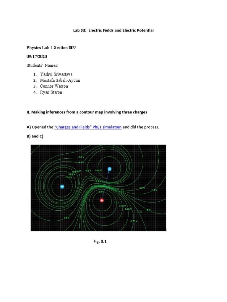 Lab 03 Electric Fields and Electric Potential - Srivasyi | PDF ...