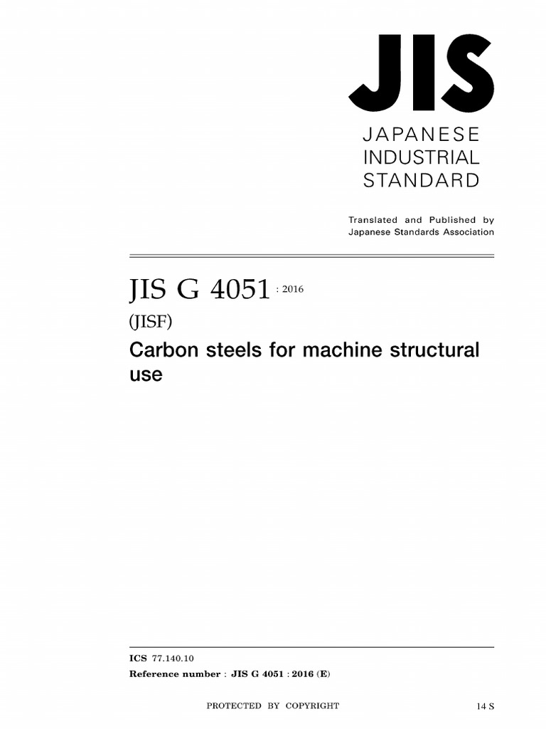 Jis G4051-2016 | PDF | Rolling (Metalworking) | Engineering Tolerance
