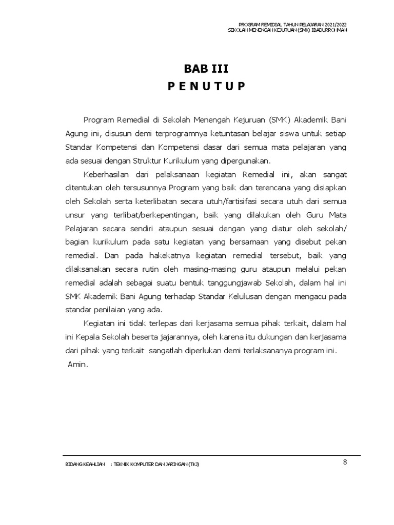 01 - 00 - Bab 3-Penutup | PDF | Teknologi & Rekayasa