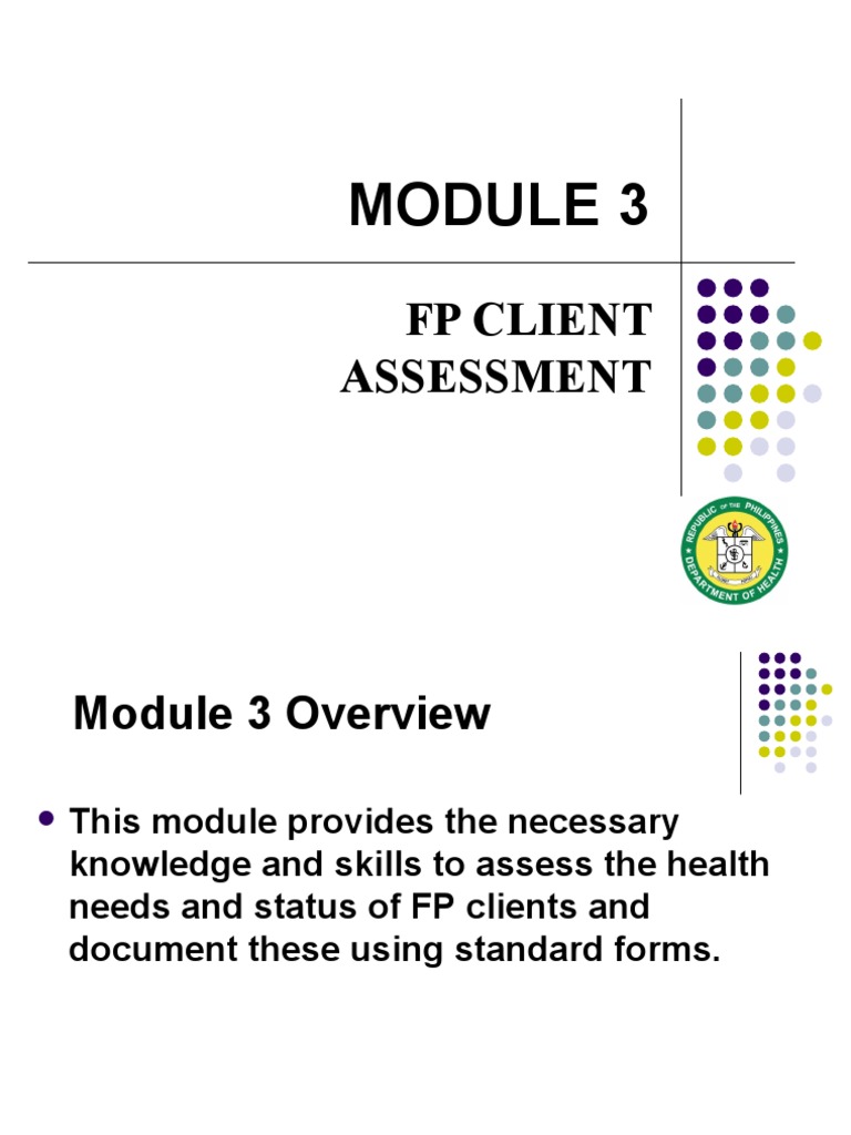 Module 3 FP Client Assessment | PDF | Birth Control | Pregnancy