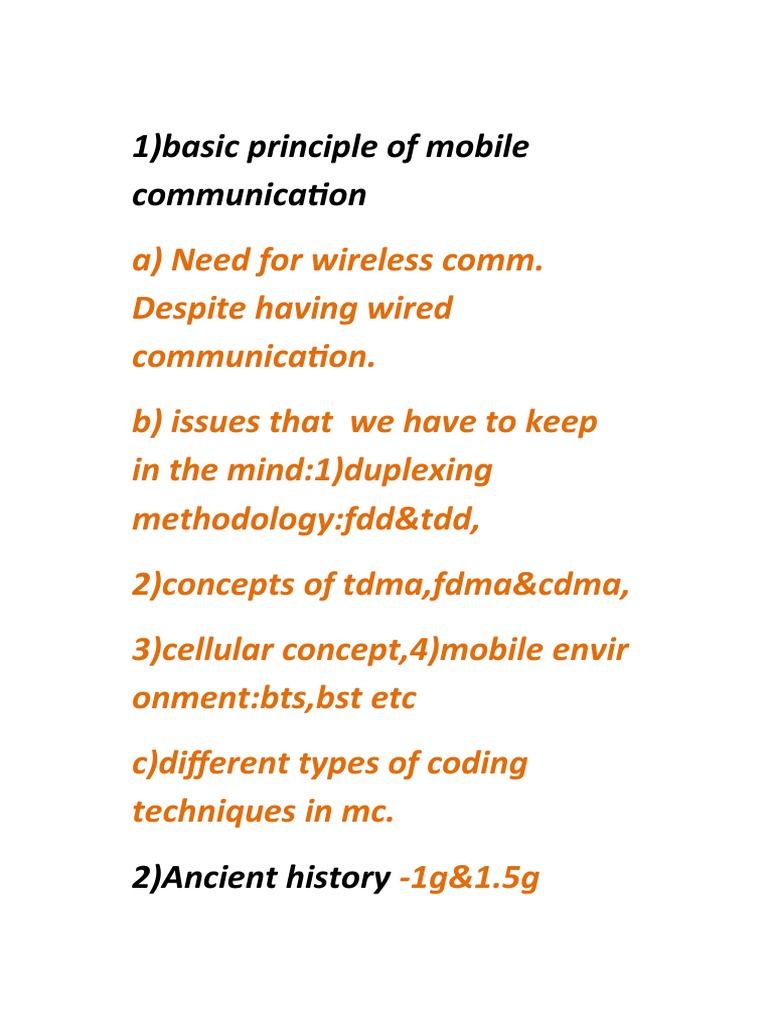 1) Basic Principle of Mobile Communication | PDF