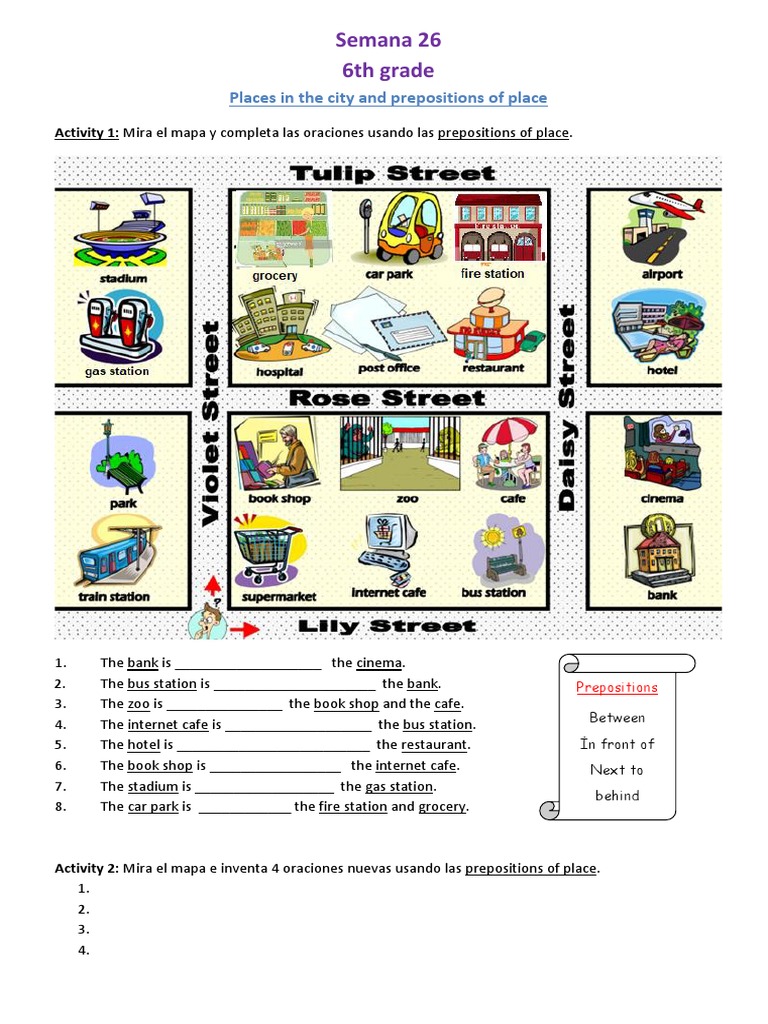 Prepositions Of Place City