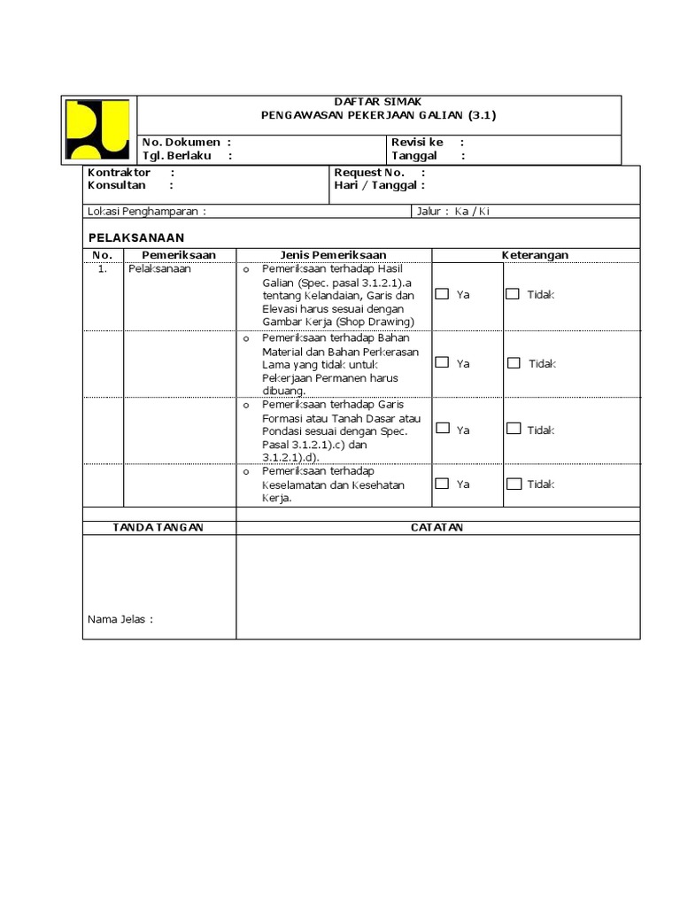 Daftar Simak 3.1 | PDF