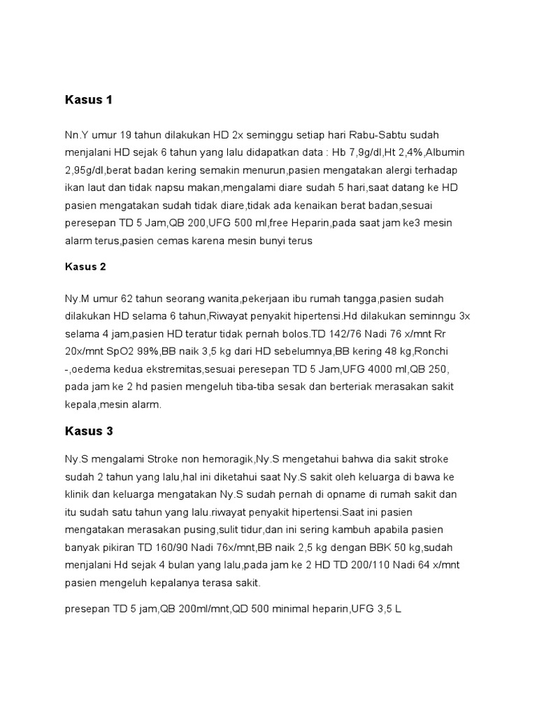 Kasus Askep Intra HD | PDF