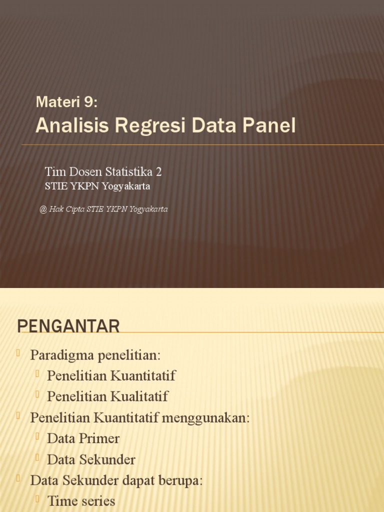 Materi 9 Data Panel Dengan Eviews 2021 | PDF