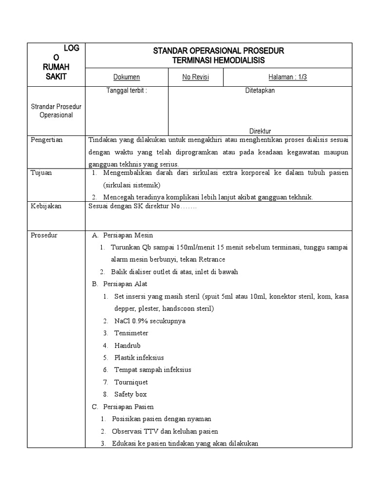 SOP Terminasi HD Sistem Terbuka | PDF