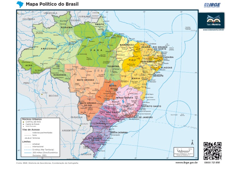 Mapa Político do Brasil Completo | PDF | Brasil