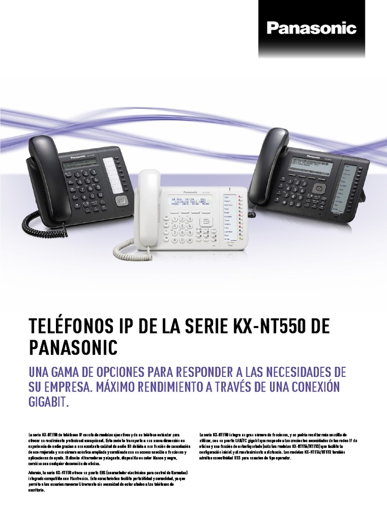 KX NT550 Panasonic Folleto Brochure Especificaciones KX NT551 KX NT553 ...