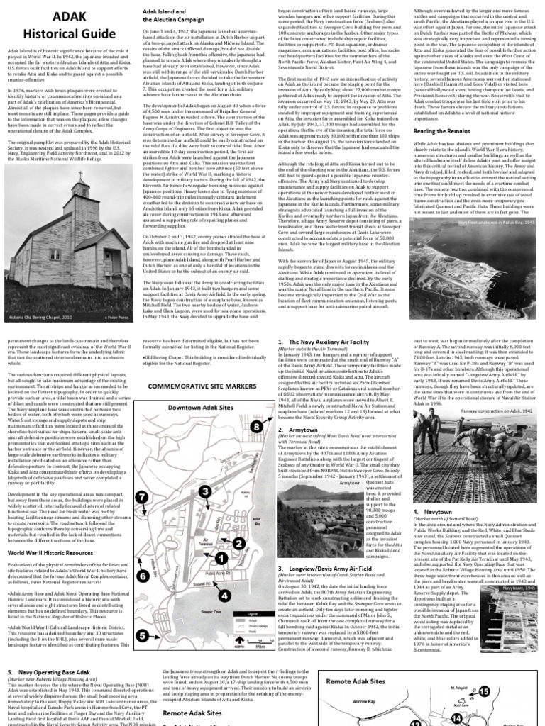 The Adak Historical Guide | PDF | Military | Warfare