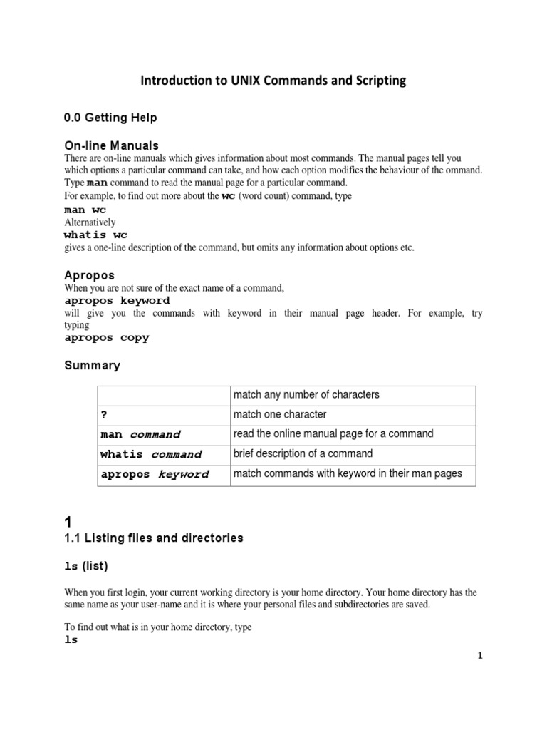 Introduction To Unix Commands And Scripting 00 Getting Help On Line 5397