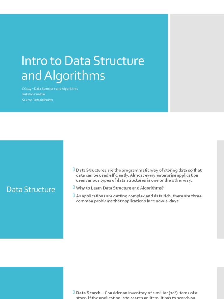 Intro To Data Structure and Algorithms | Download Free PDF | Time Complexity | Algorithms
