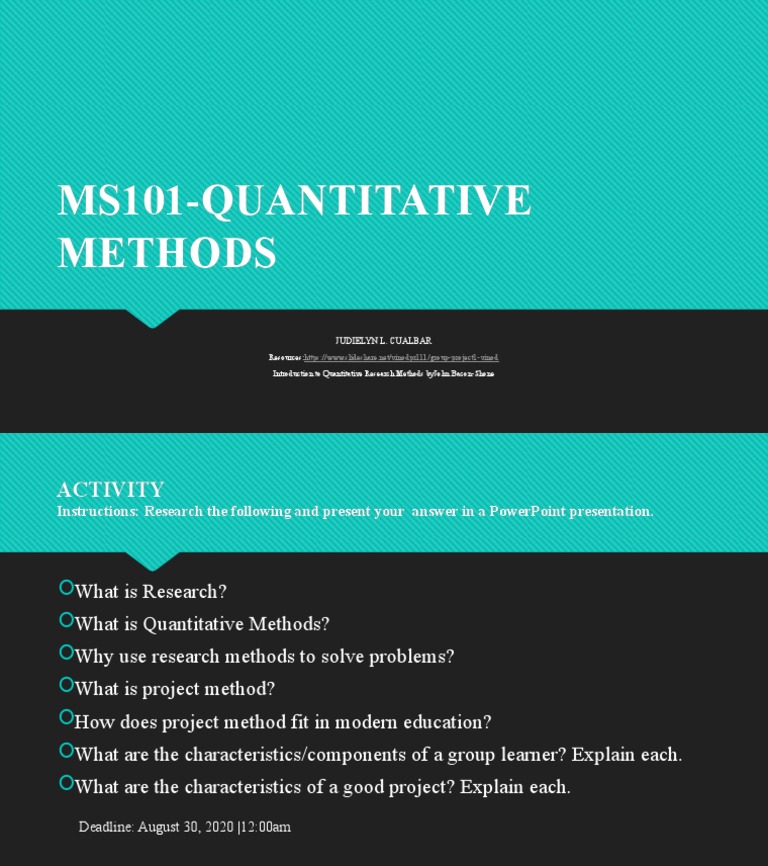 Introduction to Quantitative Research Methods: Understanding the ...