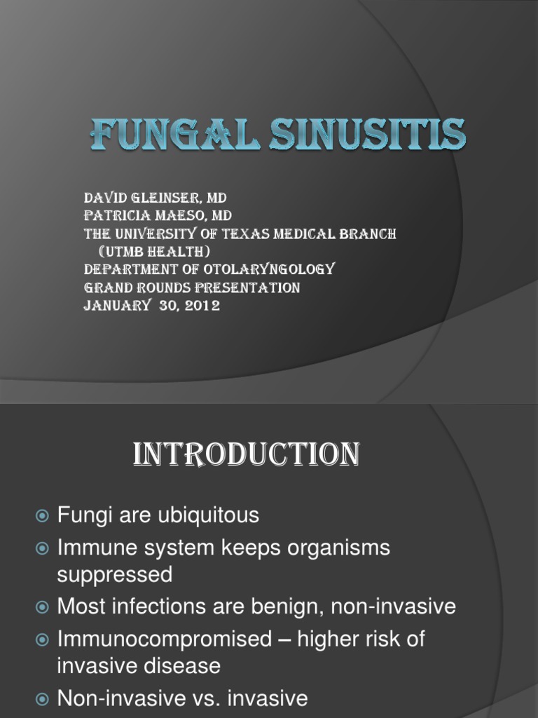 Fungal Sinusitis: Diagnosis & Treatment | PDF | Fungus | Medical ...