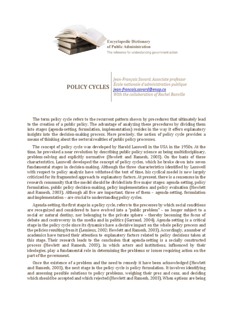 Policy Cycles | PDF | Policy | Paradigm