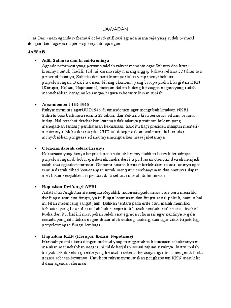 Reformasi 1998 dan Peran Mahasiswa | PDF