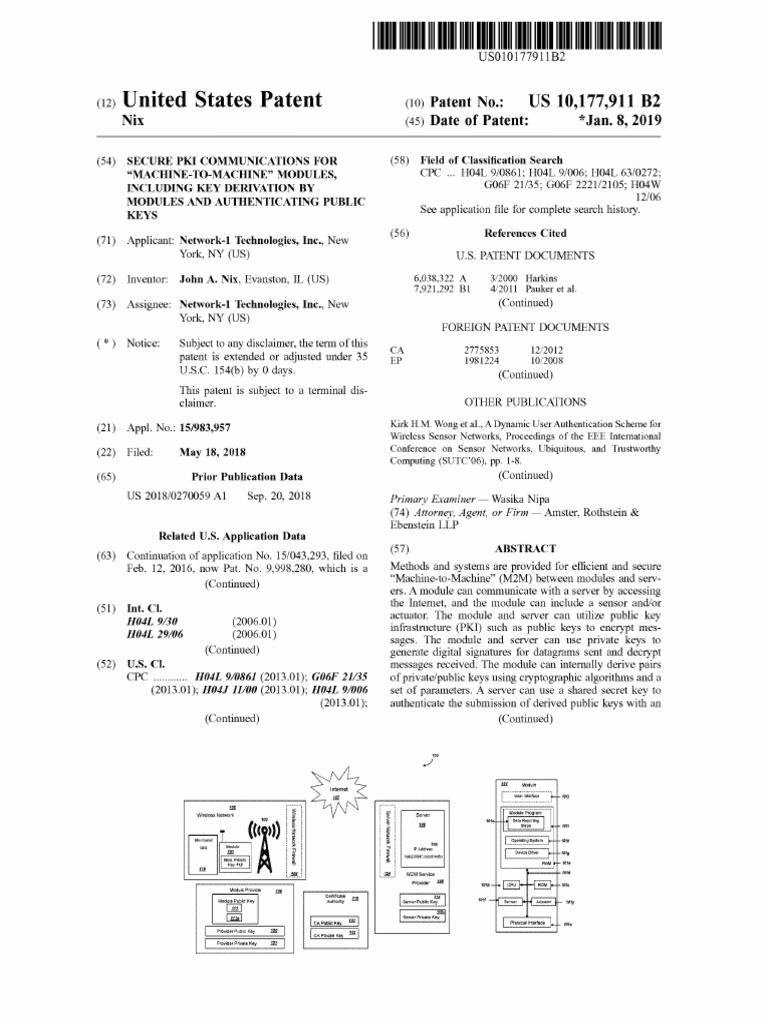 United States Patent: (10) Patent No .: US 10, 177, 911 B2 | PDF ...